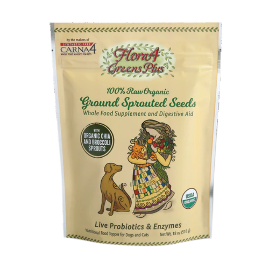 Carna4 Flora4 Greens Plus - Sprouted Seed Topper for Pets
