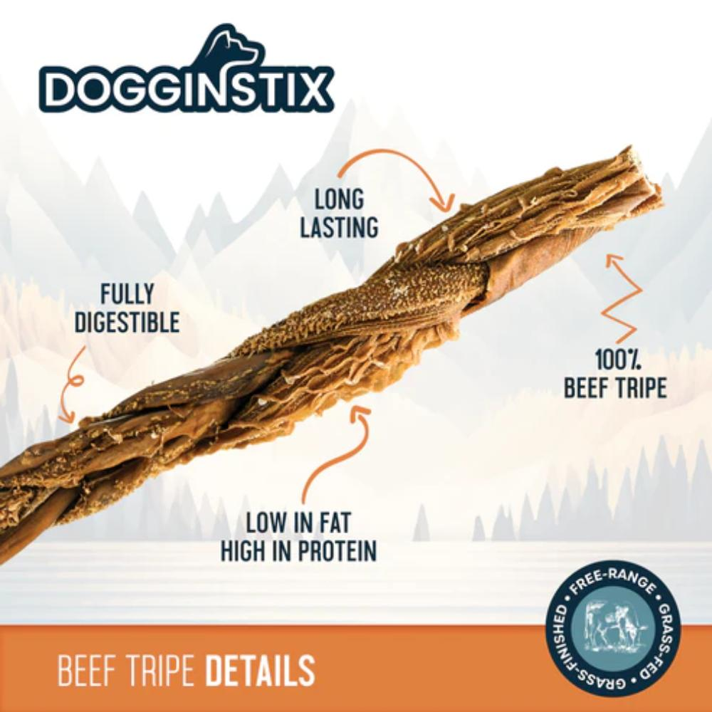 DogginStix Braided Beef Tripe Dog Chew Large - 24"